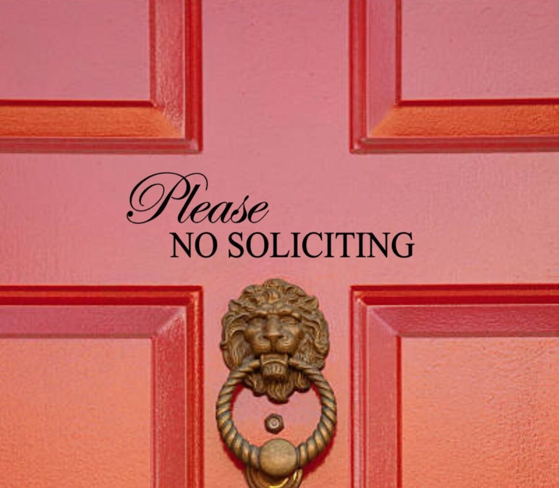 8 in X 2 in Please No Soliciting Sign for Door or Window | Etsy