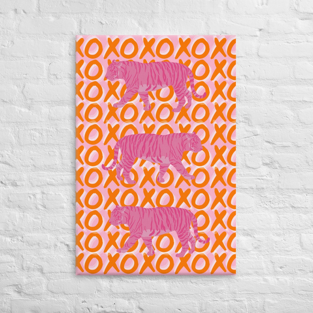 Tigers XOXO Orange & Pink Canvas | Stunning Dorm Decor for College ...