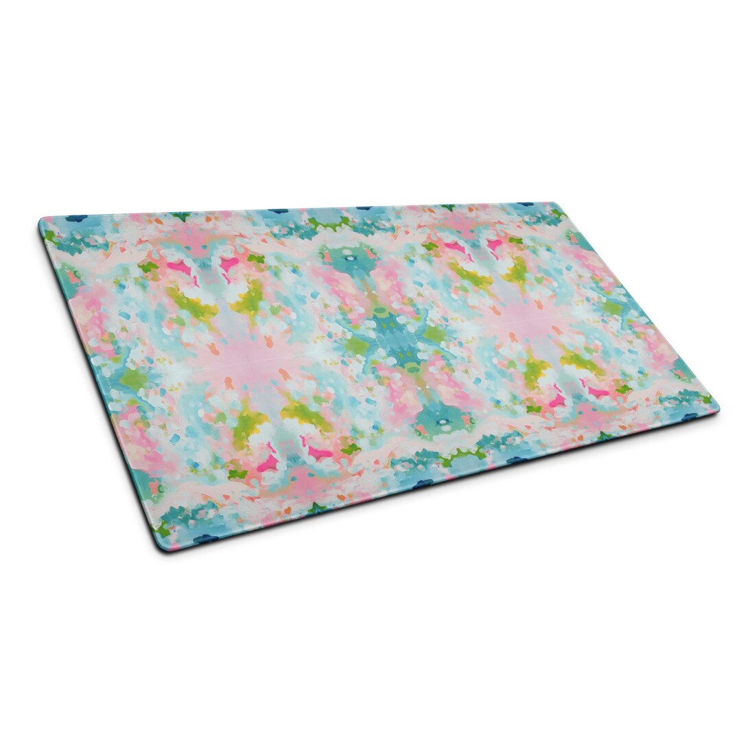 Blue, Green & Pink Snowdrops No. 1 Desk Mat | Office Decor | Desk ...