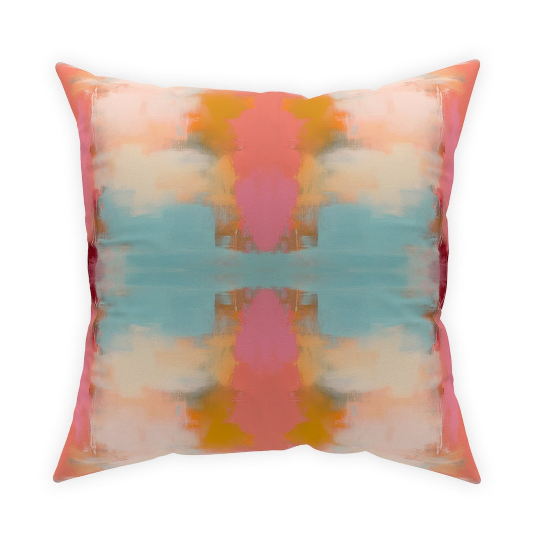 White, Blue, & Pink Sunset Serenity No. 1 Pillow | Dorm Decor for ...