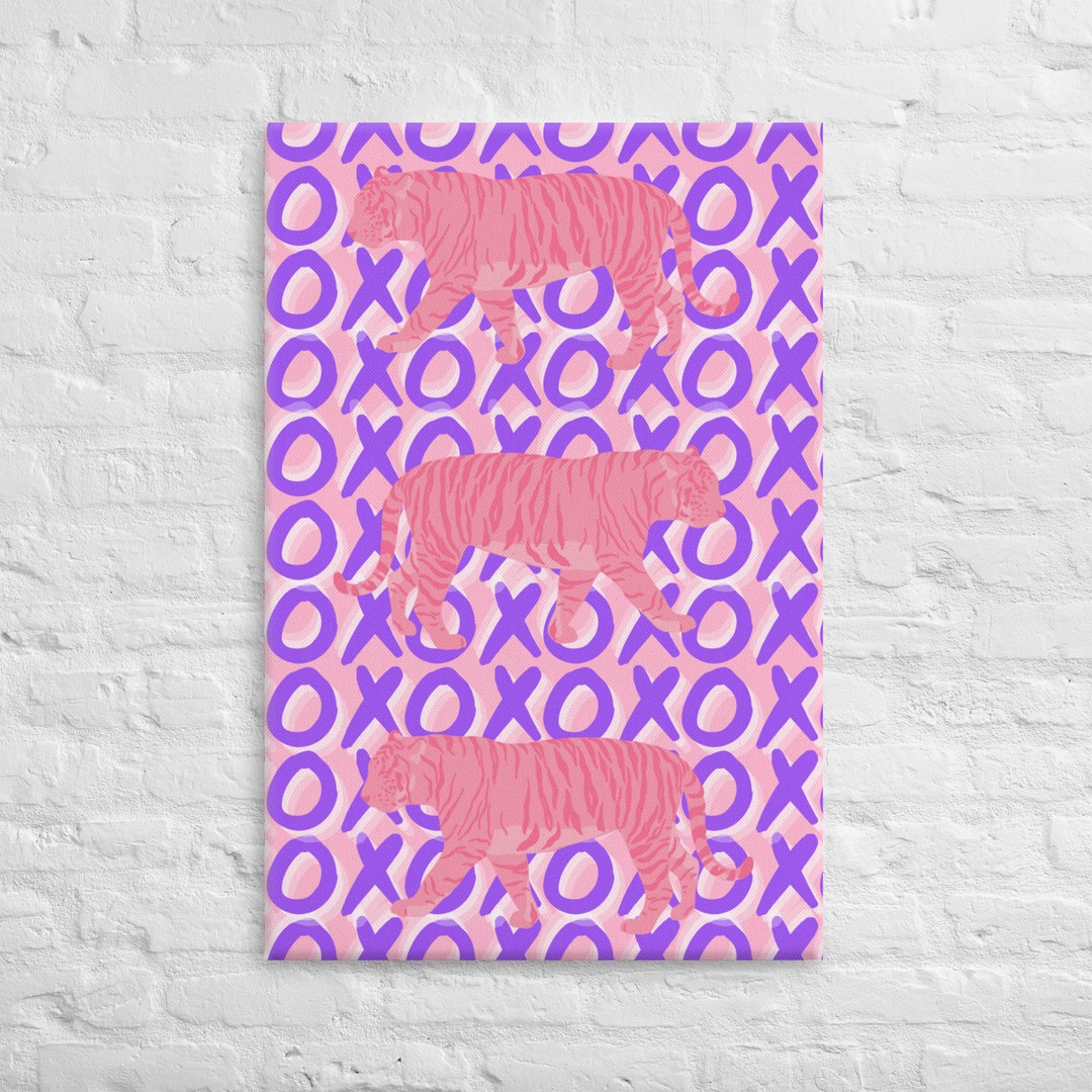 Tigers XOXO Purple & Pink Canvas | Stunning Dorm Decor for College ...