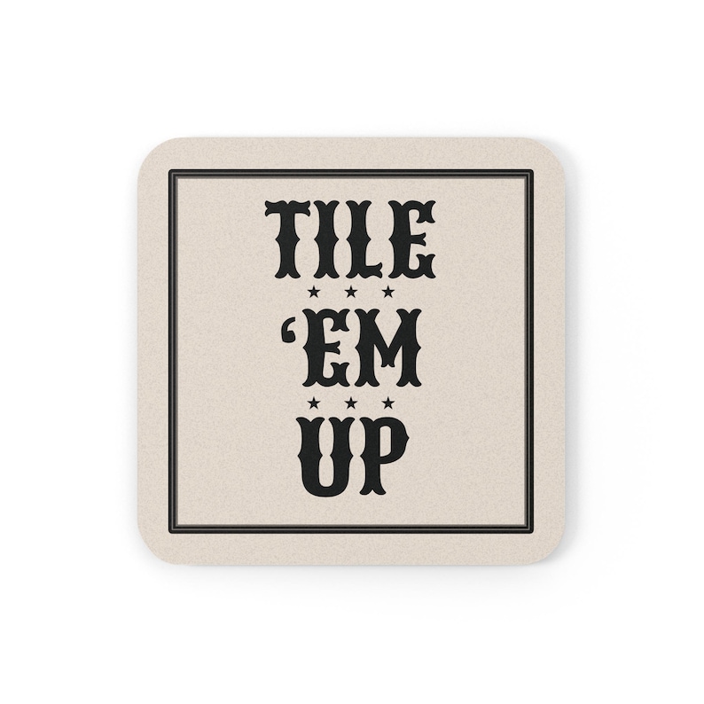 Black & Tan Mahjong Tile 'em up (no. 1) Cork Back Coaster | Square ...