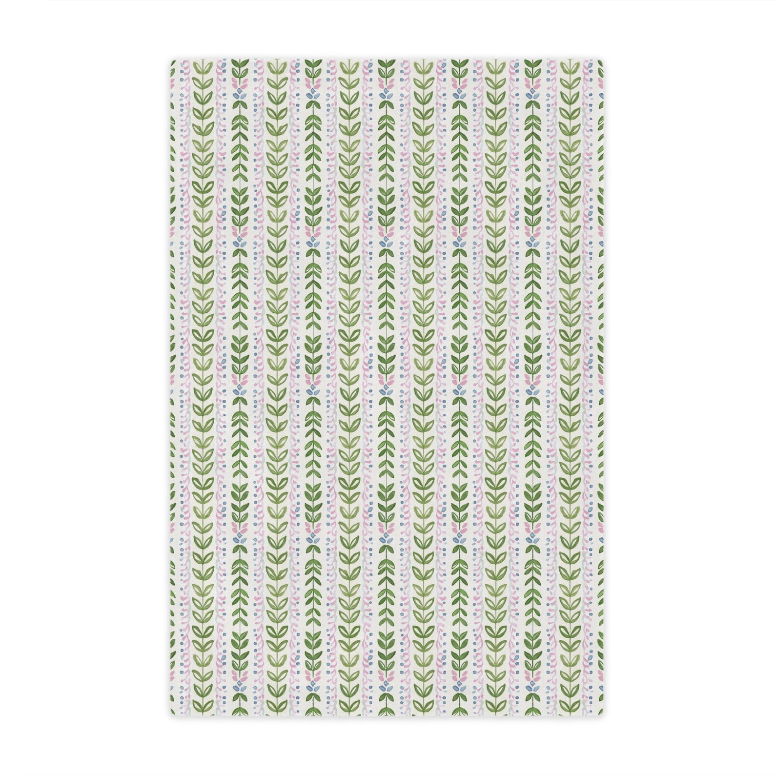 Pink & Blue Garland With Green Leaves Minky Blanket | Dorm Decor for ...