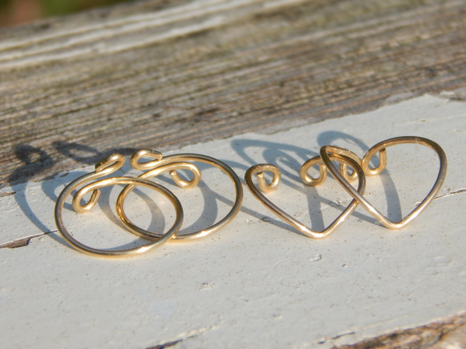 4 Midi Ring Set Adjustable Chevron Round Knuckle Set - Etsy