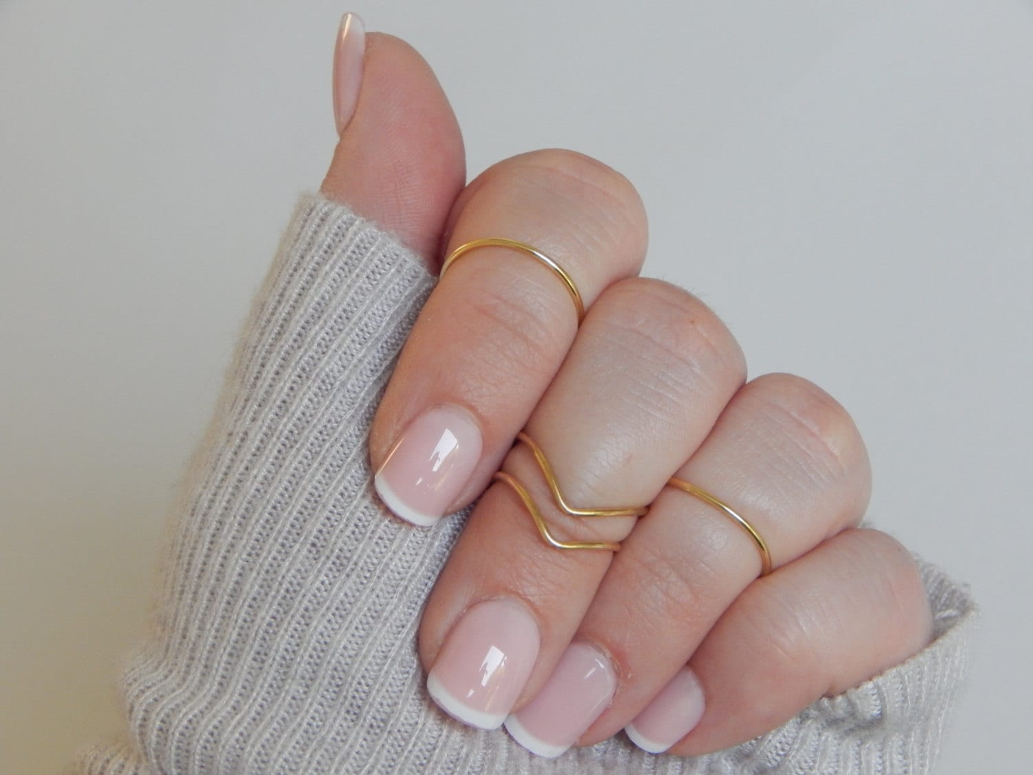 4 Midi Ring Set Adjustable Chevron Round Knuckle Set - Etsy