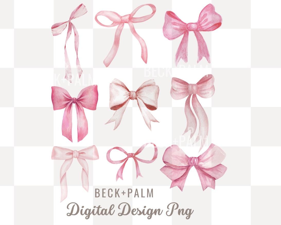 Watercolor Purple Bow Clipart | Ribbon SVG PNG Sublimation, Digital ...