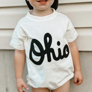 Script Ohio Romper Tee, Ohio State, Buckeye State, Ohio State Toddler ...