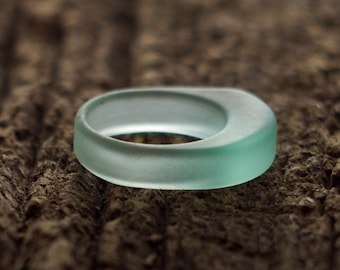 Glass Cola Bottle Ring Mint Green Sea Glass Finish - Etsy