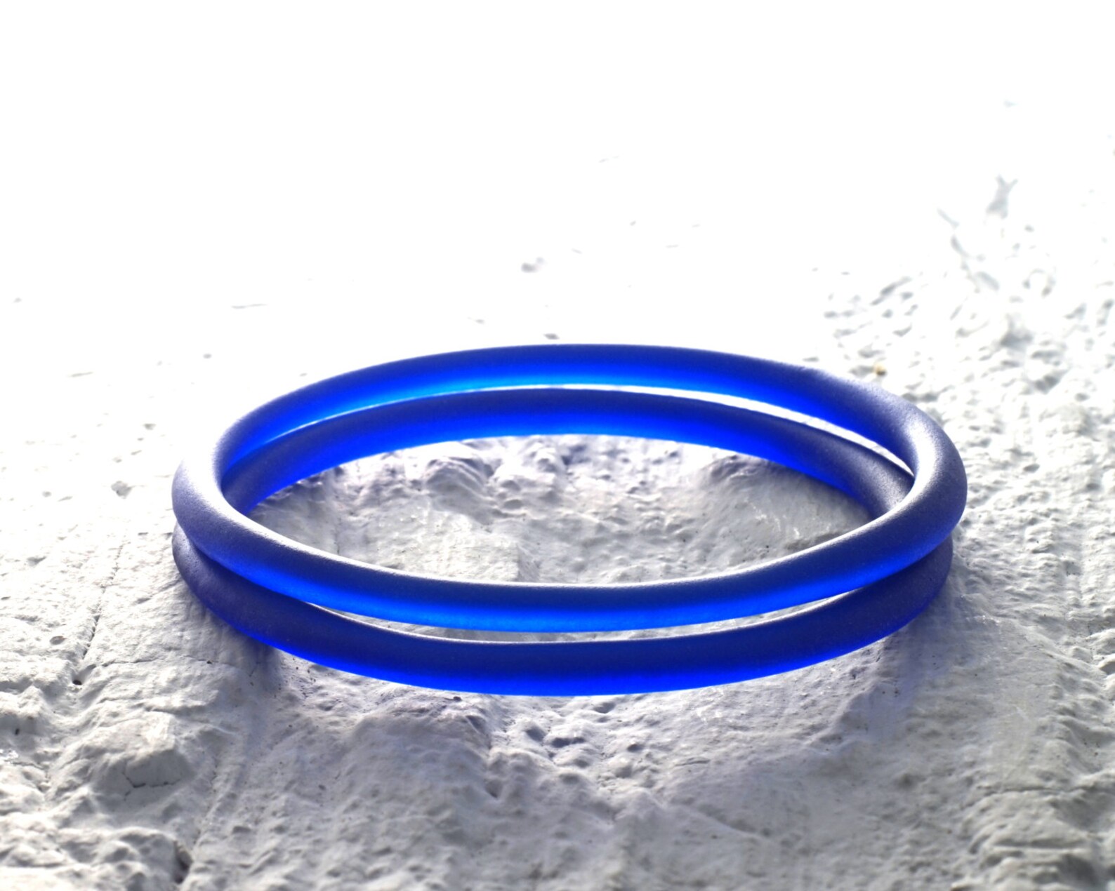 Cobalt Blue Bangles Recycled Riesling Wine Bottle Set of | Etsy