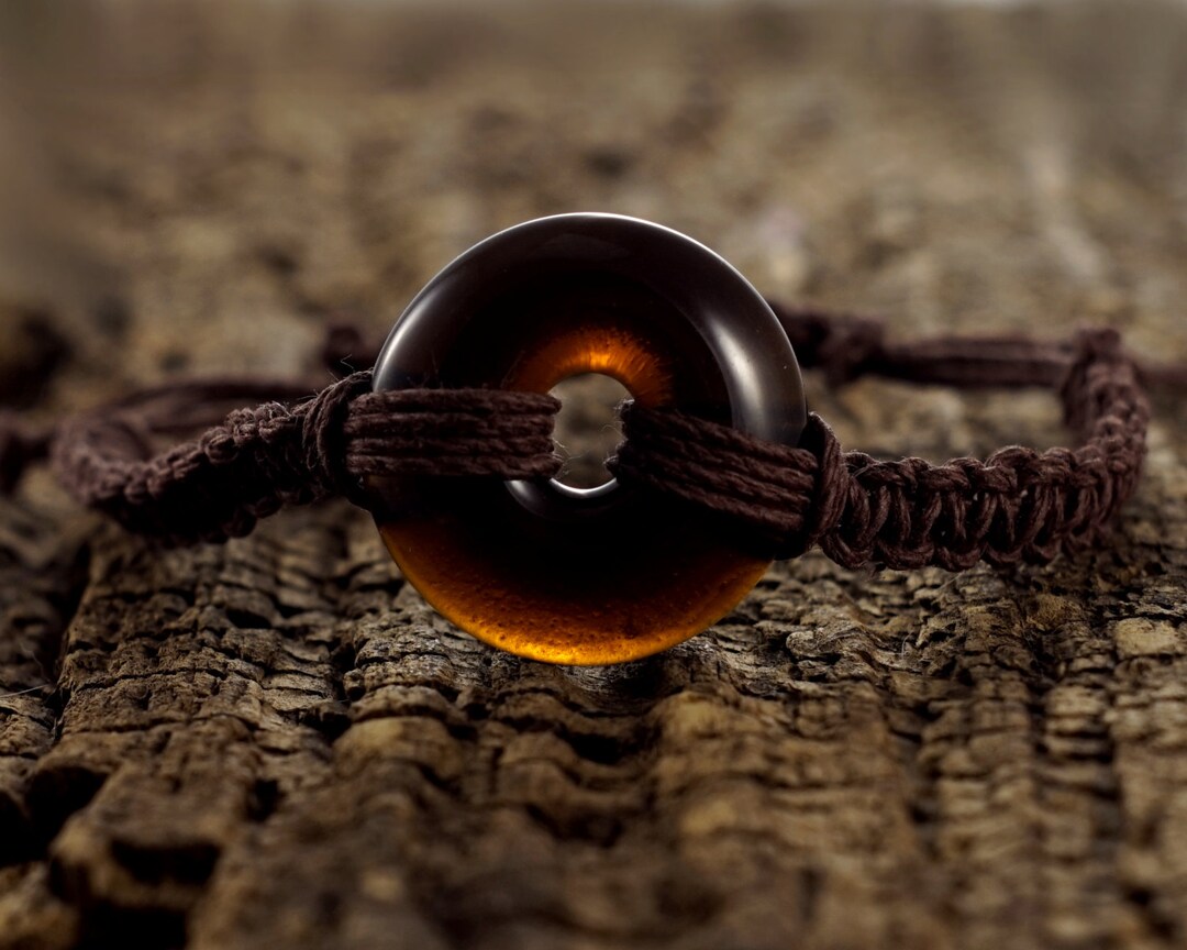 Beer Bottle Bracelet - Melted Bottle - Upcycled Bottle - Macrame Hemp ...