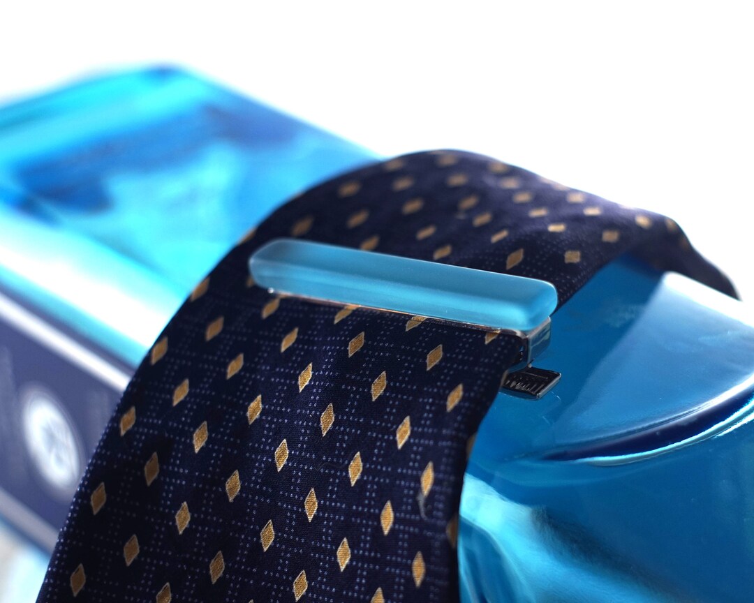 Gin Tie Clip From Recycled Bombay Sapphire Bottle - Upcycled Blue Glass ...