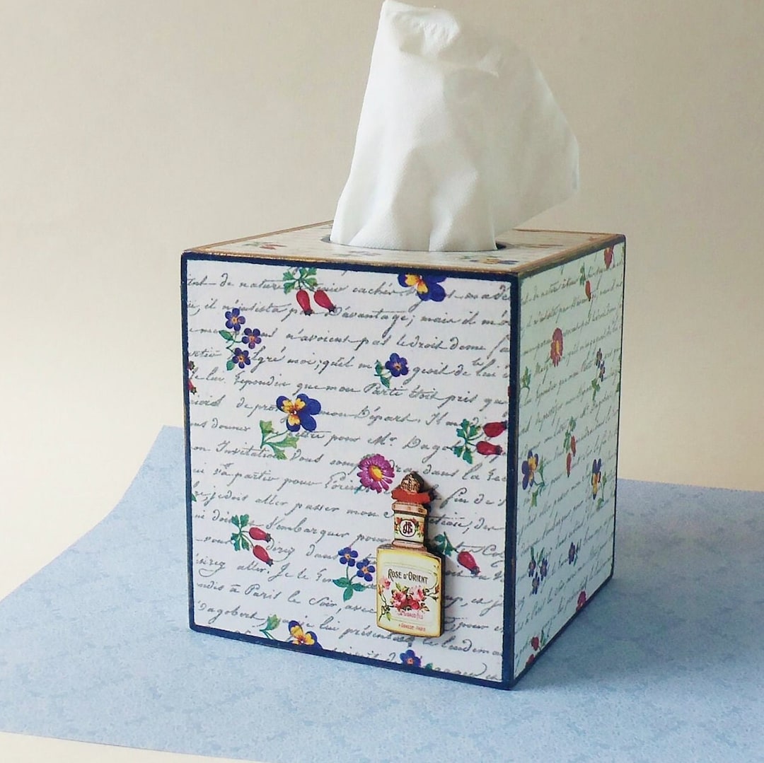 Tissue Box Cover French Country Look Pretty Floral Tissue Over French ...