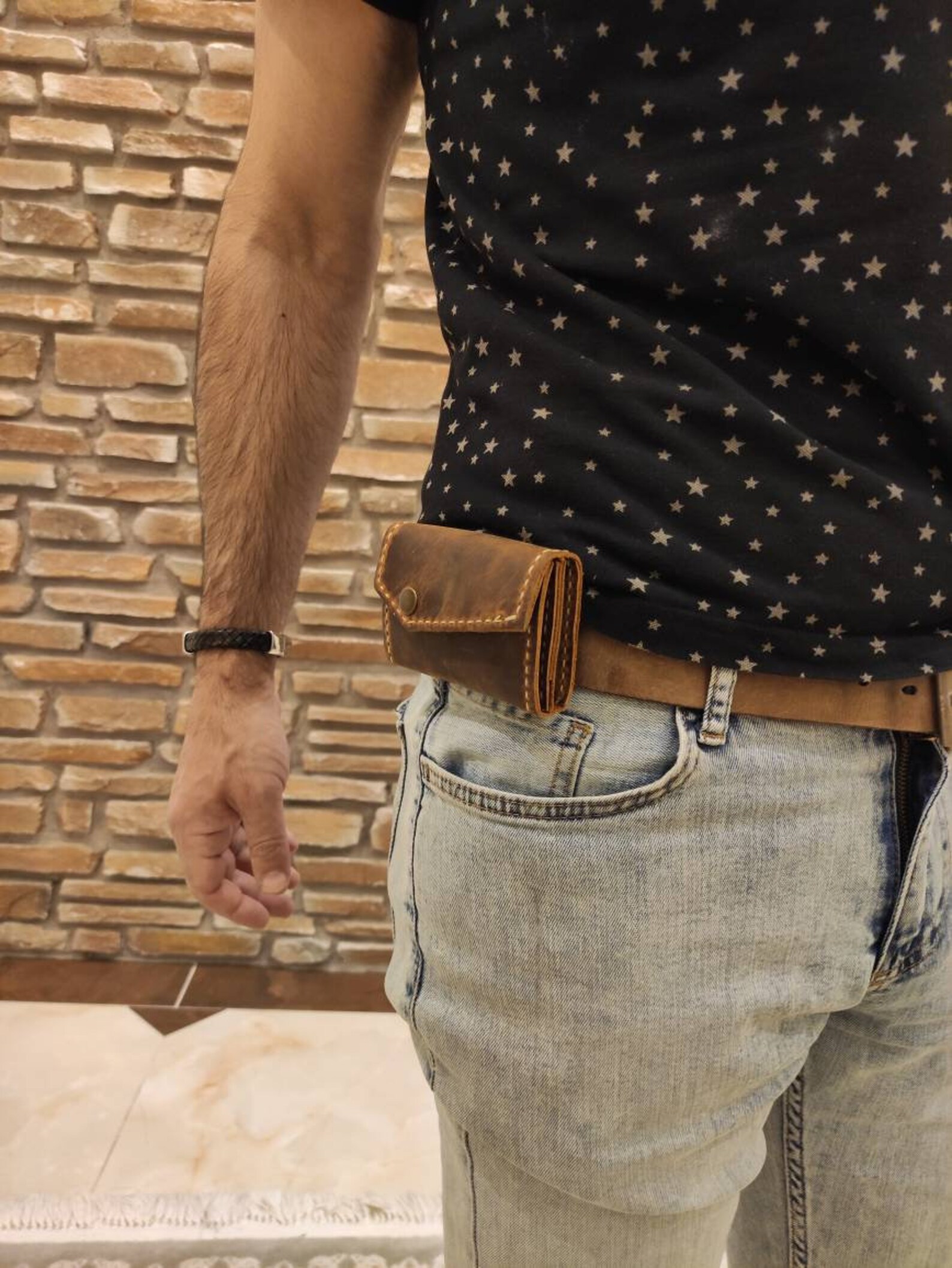 Free Shipping Personalized Waist Wallet Black Brown Cardholder Wallet ...
