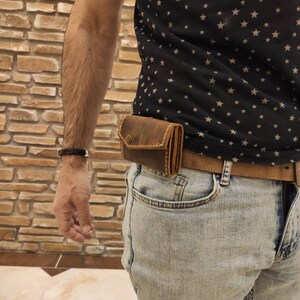 Free Shipping Personalized Waist Wallet Black Brown Cardholder Wallet ...