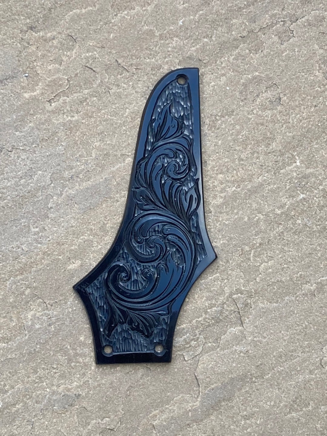 Truss Rod Cover Hand Carved With Scrolls and Leaves in Black - Etsy