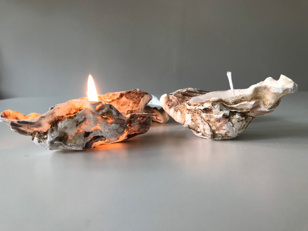 Set of 2, 3, 5 Whitstable Oyster Shell Candles, Eco Friendly Oyster ...
