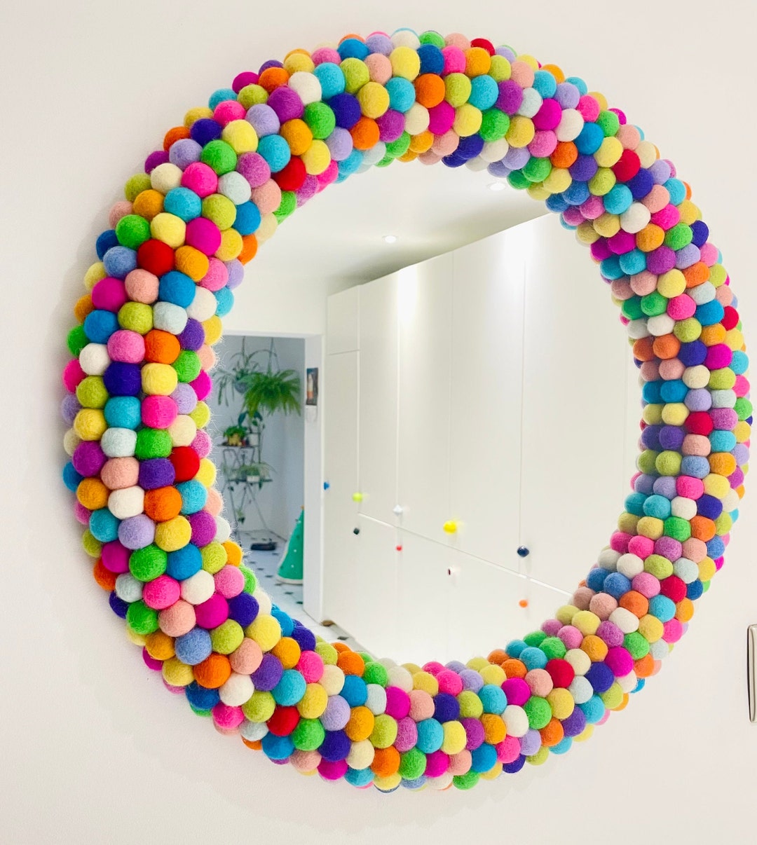25 Large Round Wall Mirror in Bright Multi Colours. Rainbow Mirror ...