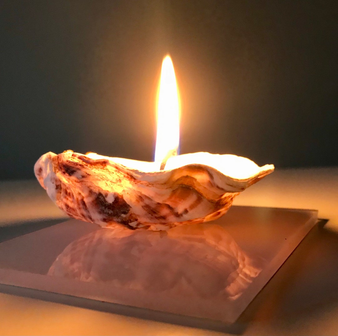 Set of 2, 3 or 5 Whitstable Oyster Shell Candles, Eco Friendly Oyster ...