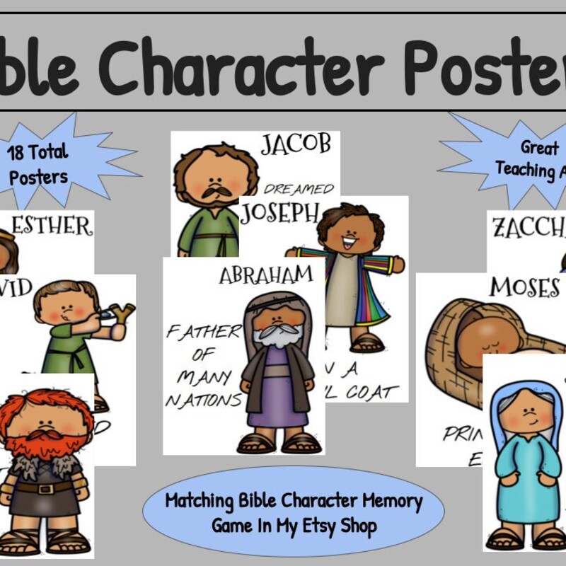 Bible Character Match Game - Etsy