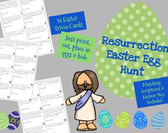 The Easter Story Scavenger Hunt Christian Easter Egg Hunt for Kids Holy ...