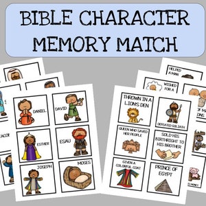 Bible Character Memory Match Game: Match Bible Characters With Their ...