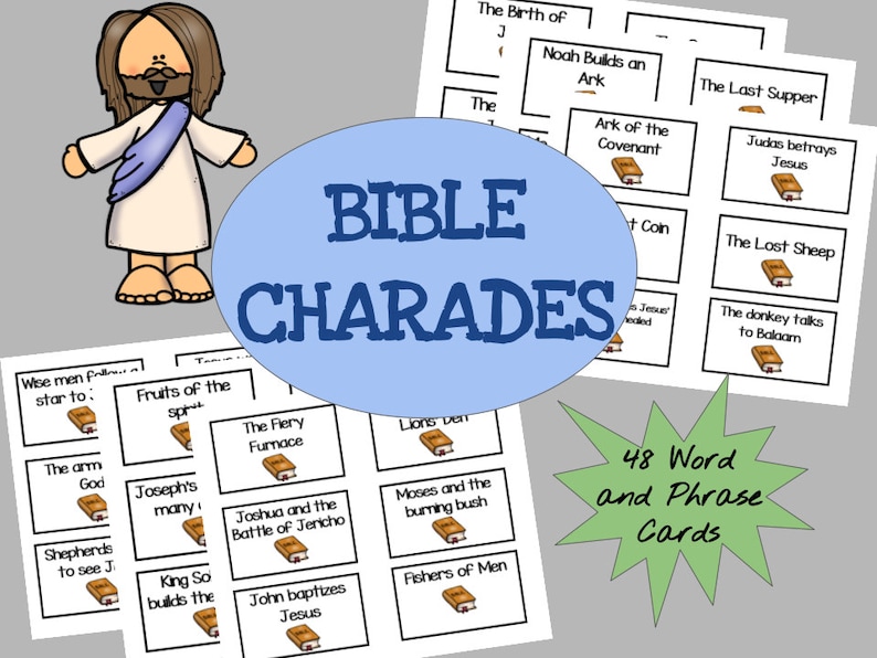 Bible Charades Game: Kids Bible Games - Etsy