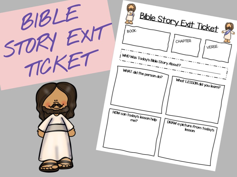 Bible Story Exit Ticket, Sunday School Exit Ticket, Children's Church ...