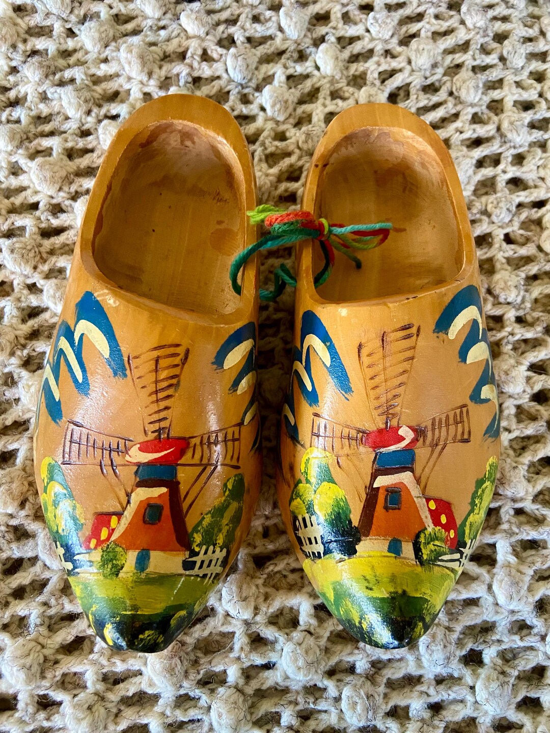 Genuine Vintage Dutch Wooden Clogs, Wooden Shoe Planters Wood Decor ...