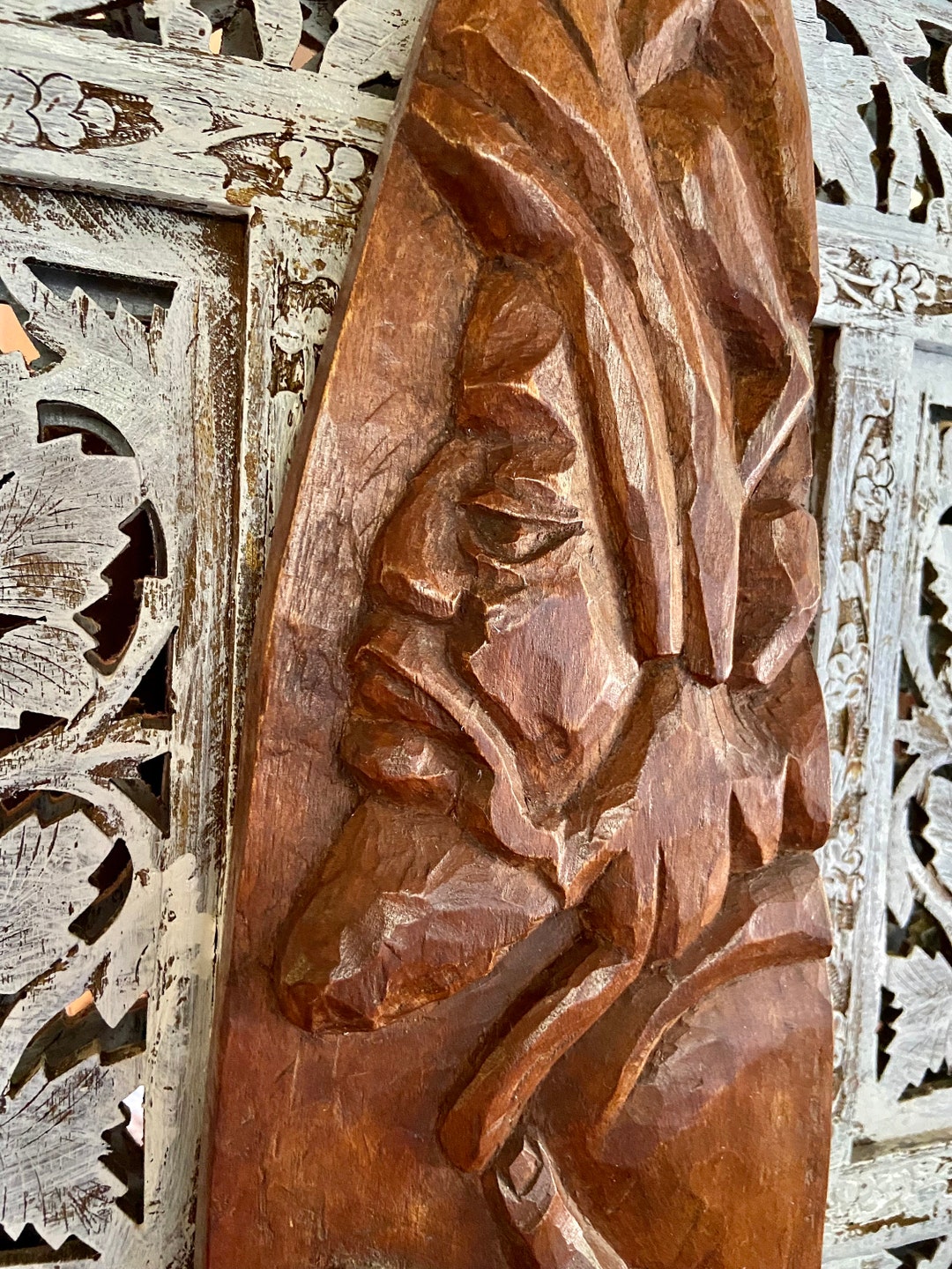 Vintage Jamaican Wood Carving King Rasta Caribbean - Etsy