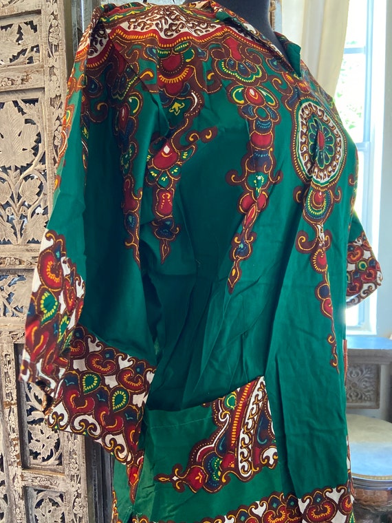 Vintage hatari emerald green dashiki shirt medium - Gem