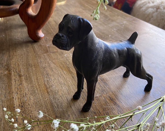 Iron Boxer Dog Statue - Etsy