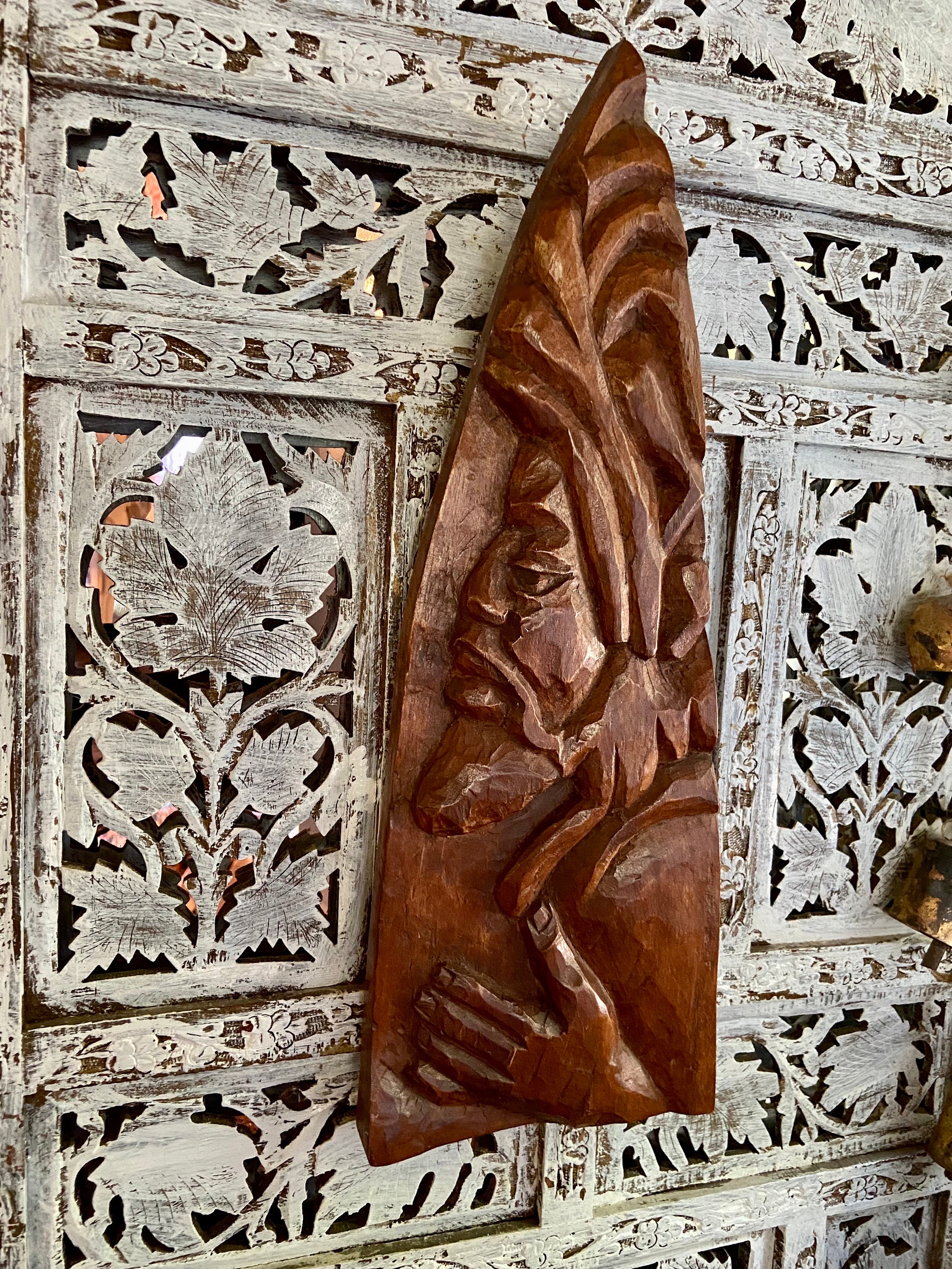 Vintage Jamaican Wood Carving King Rasta Caribbean - Etsy