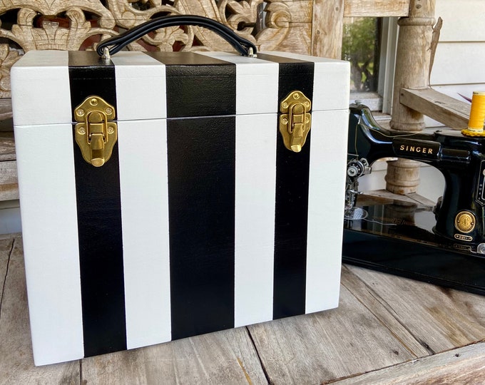Custom Featherweight 221 222 Sewing Machine CASE ONLY White & Black ...