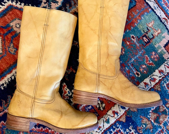 FRYE Campus Boots Leather Wood Heel Mens 10 M - Etsy