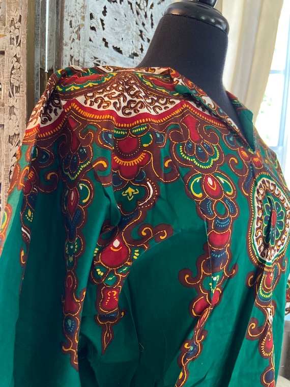 Vintage hatari emerald green dashiki shirt medium - Gem