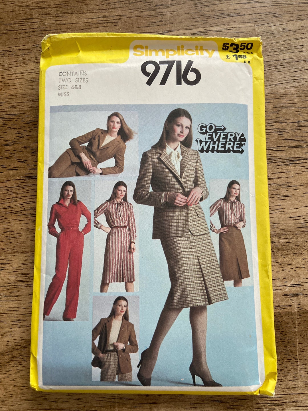 Vintage 1980 Simplicity Pattern 9716 Uncut Womens Suit Size 6 & 8 - Etsy
