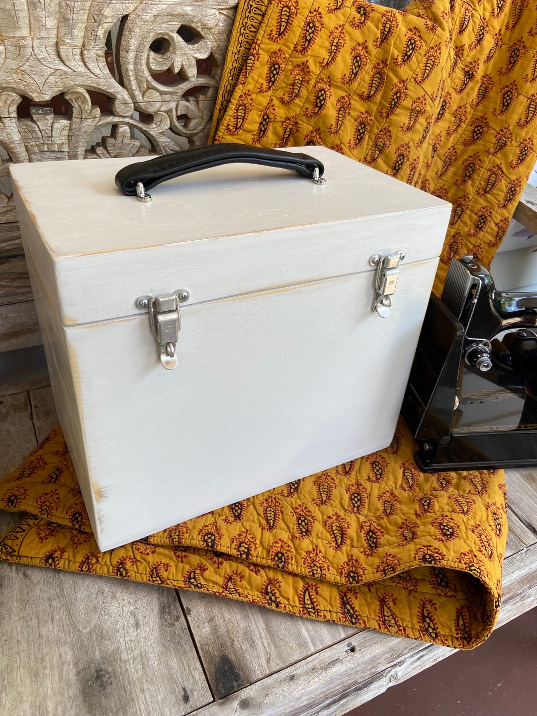 Custom Featherweight 221 222 Sewing Machine CASE ONLY Shabby Chic ...