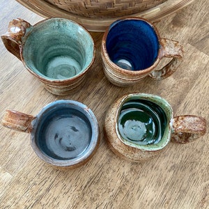 Set of 4 Vintage 90s Handmade Pottery Mugs - Etsy