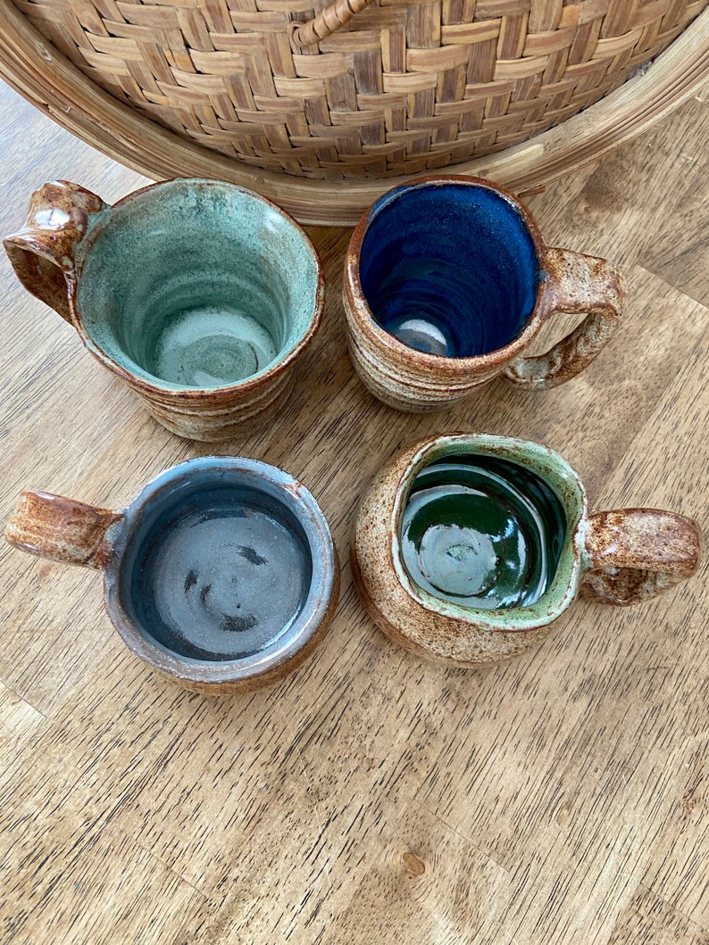 Set of 4 Vintage 90s Handmade Pottery Mugs - Etsy