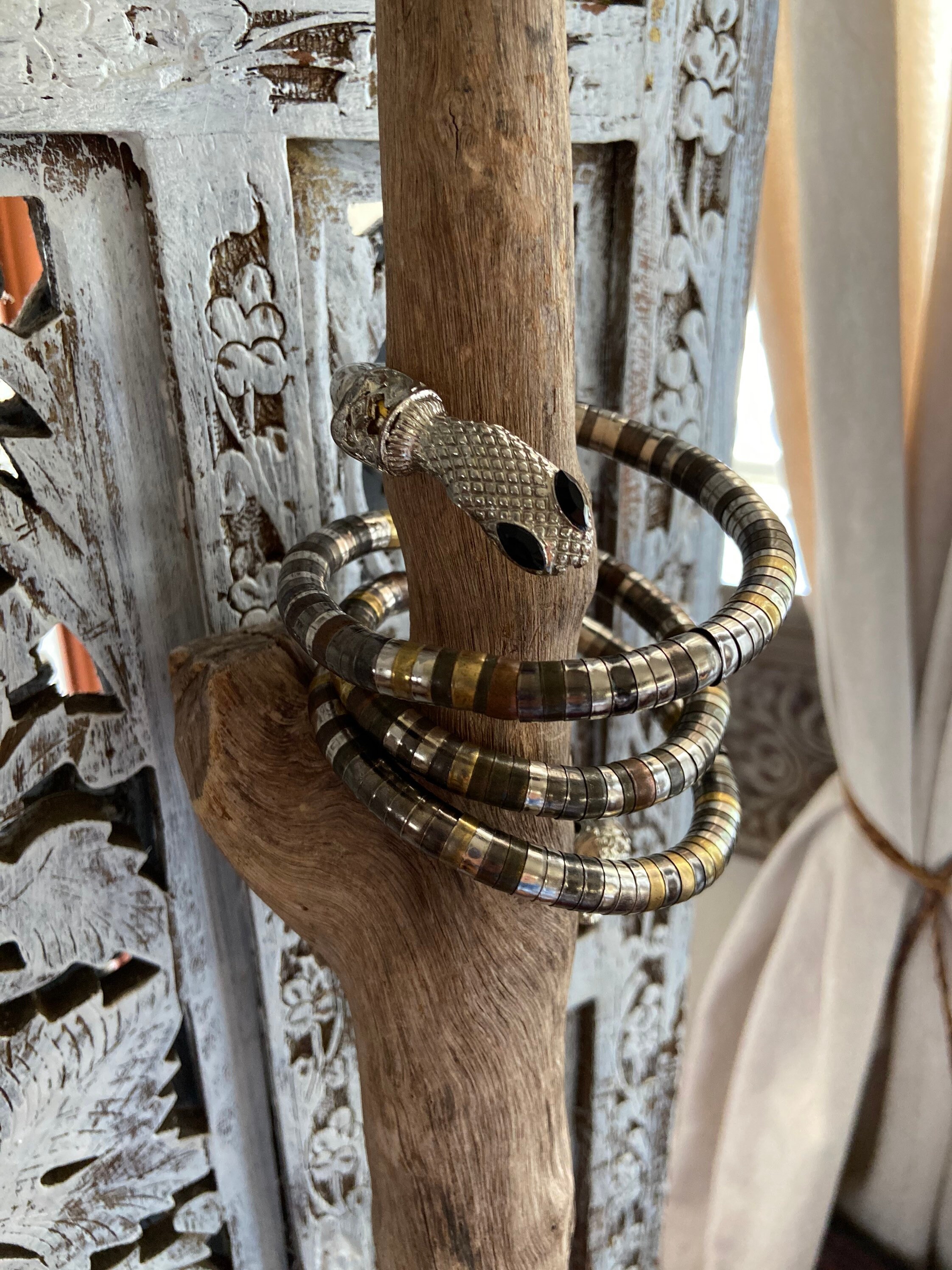 Cleopatra Snake Coiled Braclet Armlet Metal Copper Silver - Etsy