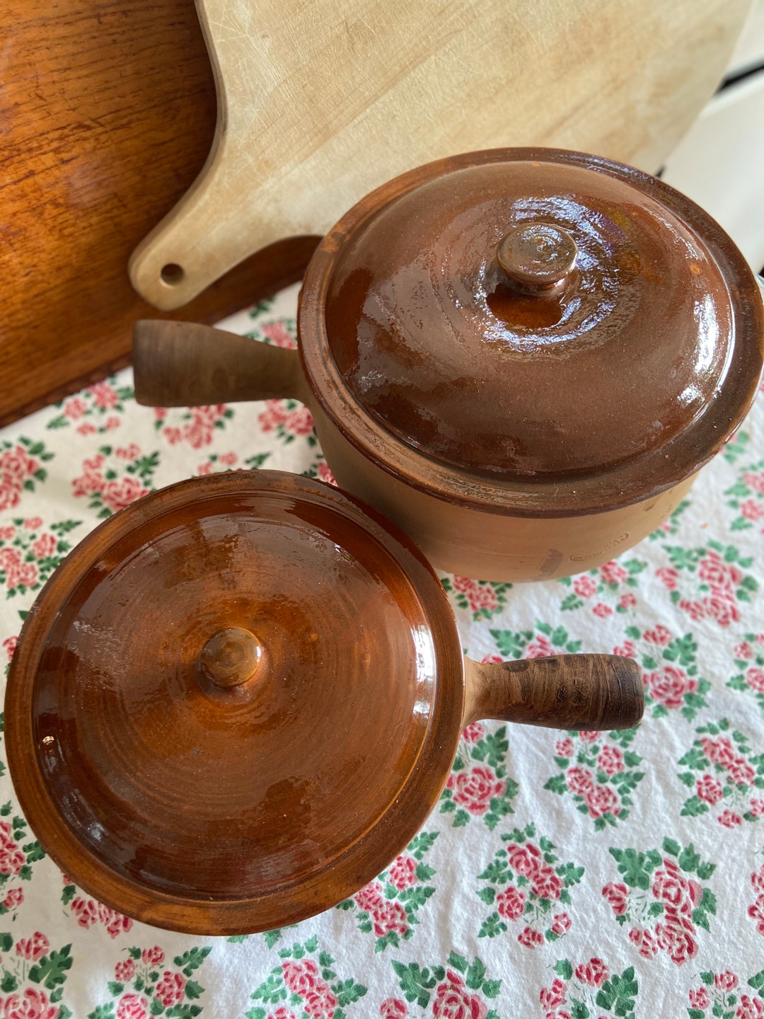 Vintage French Clay Pot Bazaar Francais Vallarus - Etsy