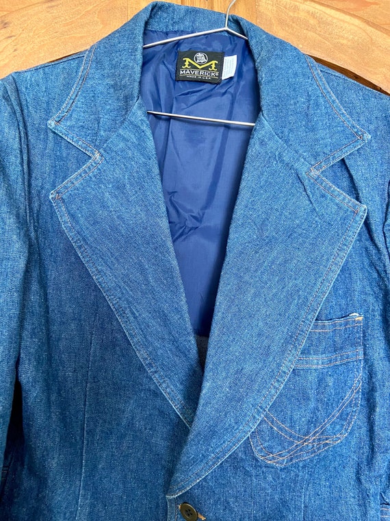 Vintage 70s Maverick denim jeans mens blazer jacket m… - Gem