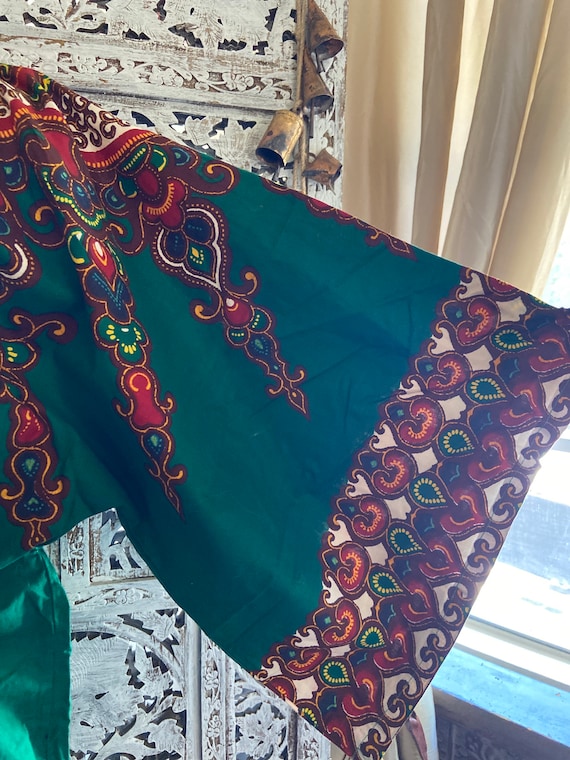 Vintage hatari emerald green dashiki shirt medium - Gem