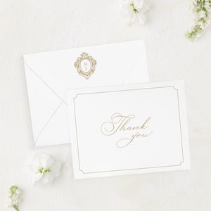 Gold Thank You Notes, Gold Wedding Thank You Cards With Envelopes ...