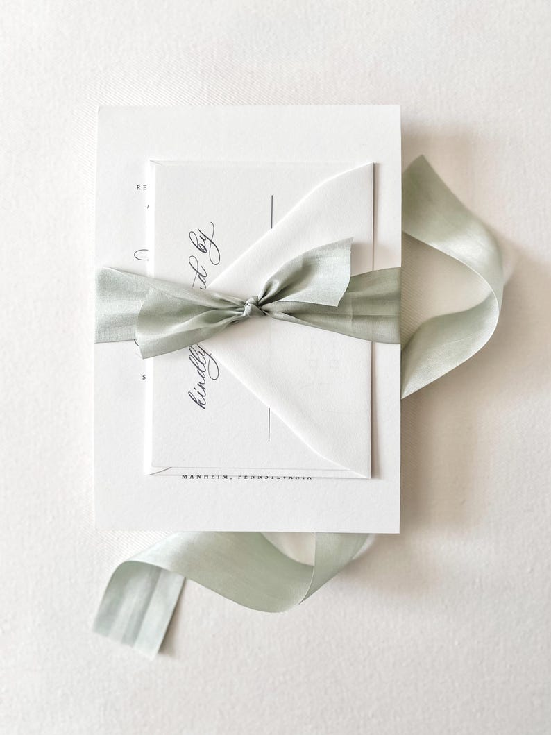 Silk Ribbons for Wedding Invitations, Pre-cut Silk Ribbon for Elegant ...