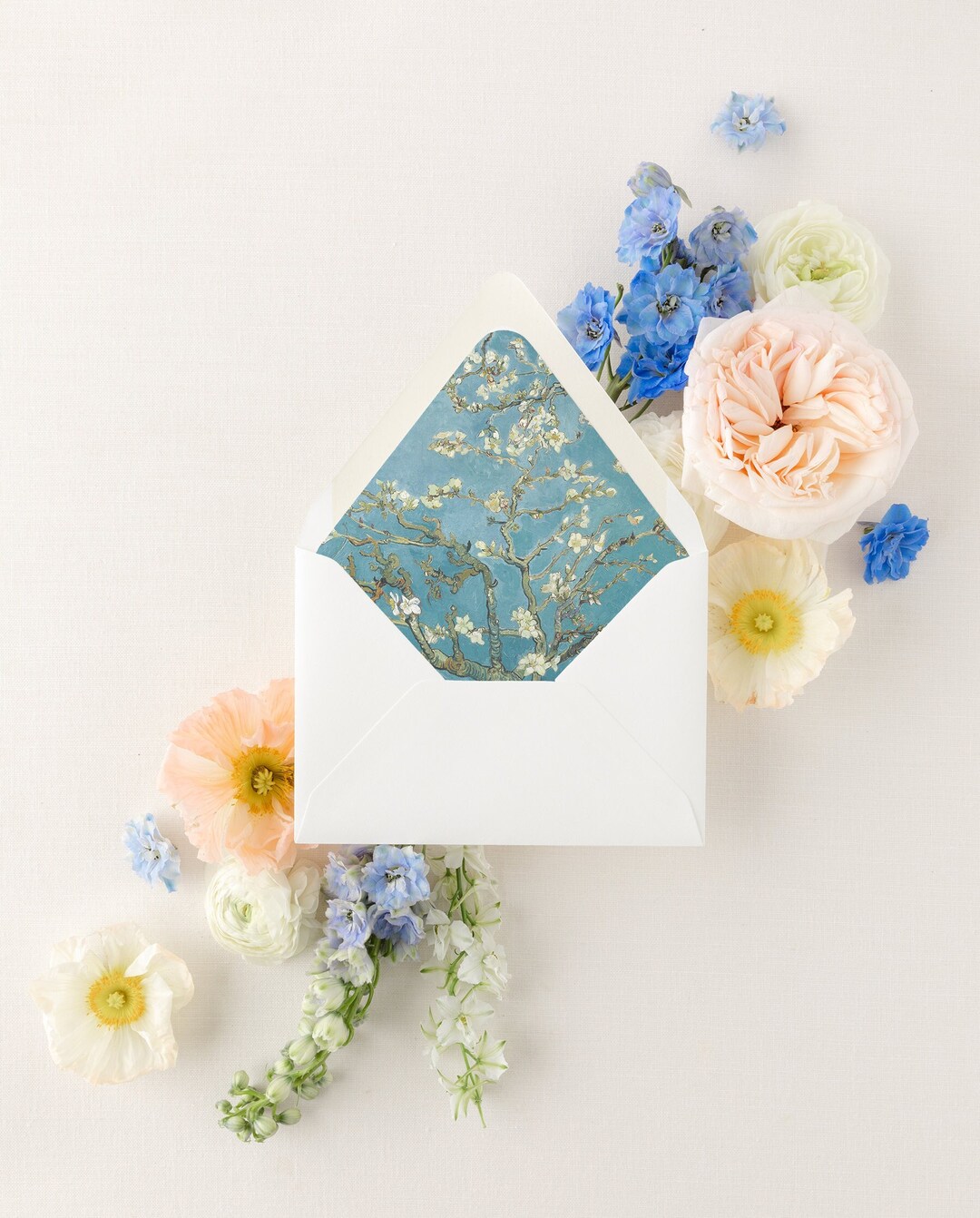 Vintage Painting Envelope Liners, Wedding Invitation Envelope Liner ...