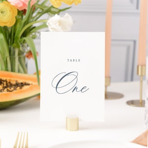 Romantic Script Wedding Reception Table Numbers, Calligraphy Style ...