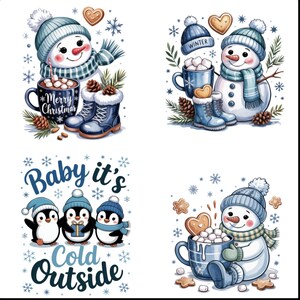 Winter Snowman & Penguin Mini Bundle Counted Cross Stitch Pattern PDF ...