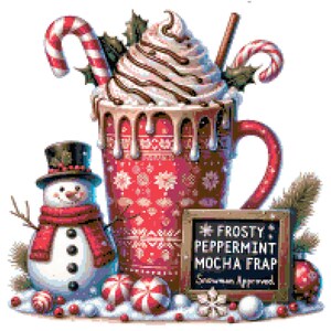 Holiday Coffee Cross Stitch Patterns: Christmas Drinks Bundle (PDF) Set ...