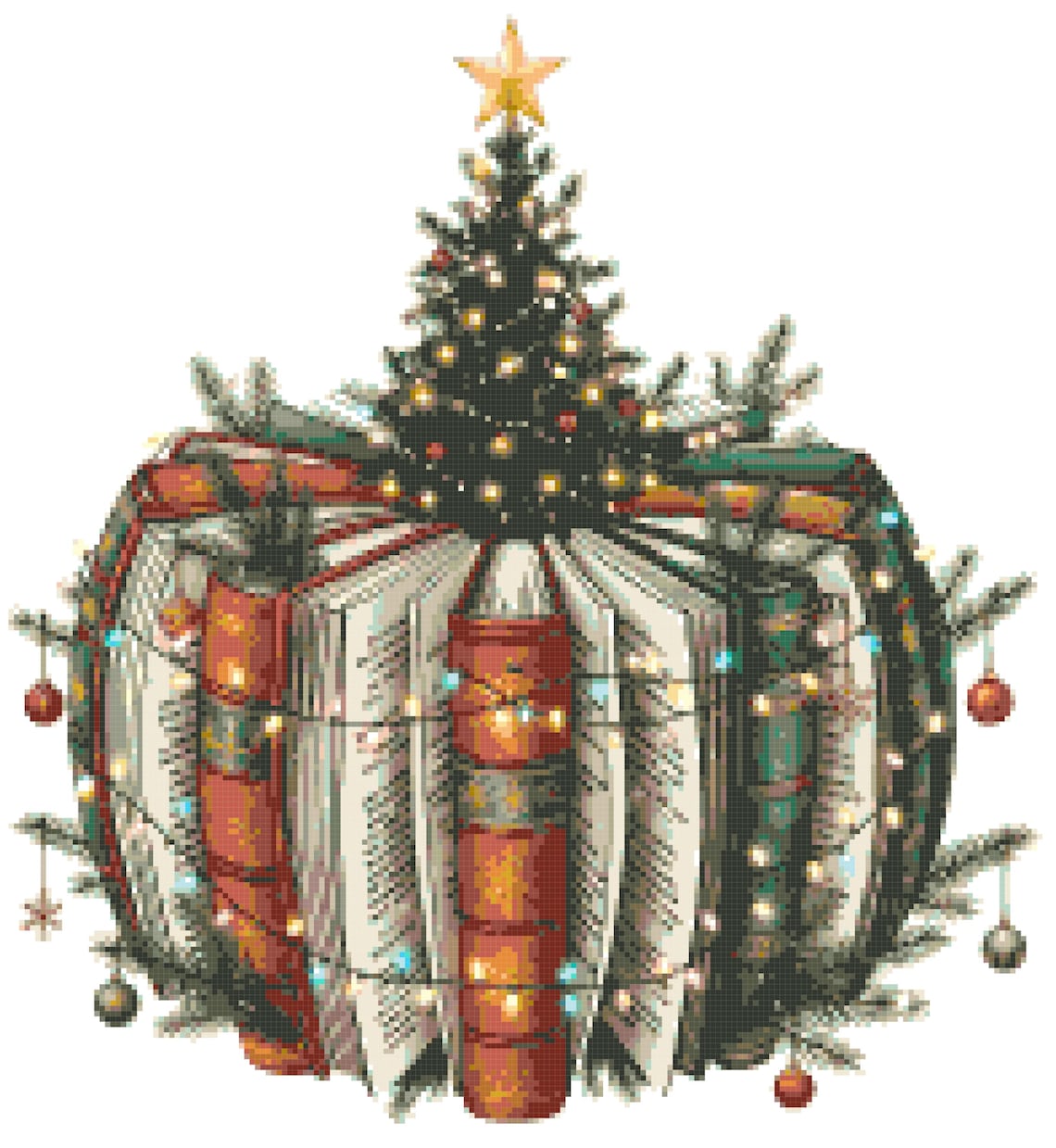 Book Christmas Tree Cross Stitch Pattern: Holiday Reader Gift (PDF ...
